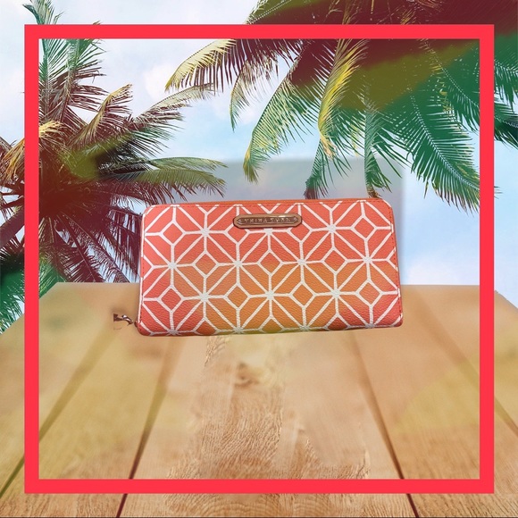 Trina Turk | Bags | New Trina Turk Pool Side Coral Zip Around Wallet ...